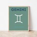 Gemini Zodiac Sign Wall Art - INSTANT DOWNLOAD - Preppy Wall Decor ...