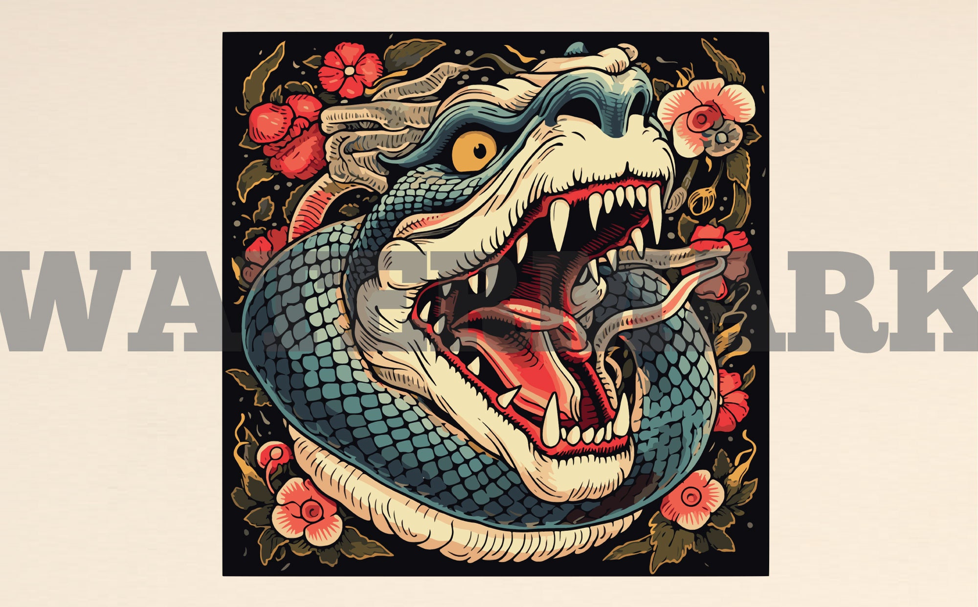 Snake Traditional Tattoo Old School Vintage Tattoo Set EPS SVG PNG ...