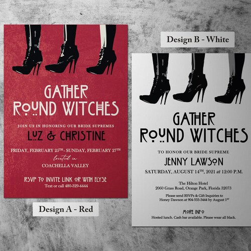 Coven American Horror Story AHS Themed Invitations Stilettos - Etsy