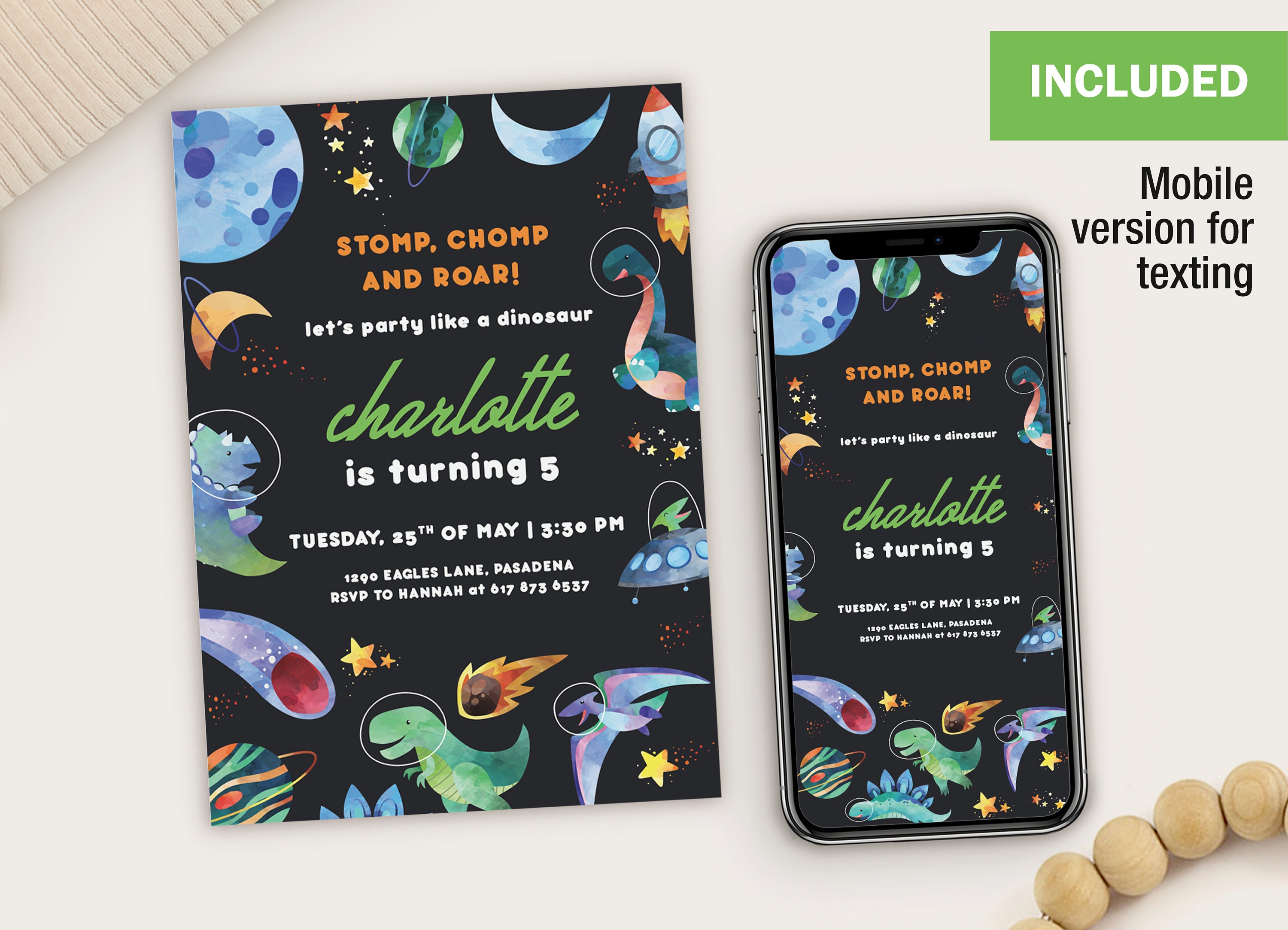 Galactic Space Dinosaur Birthday Bundle of 10 Items Party Set, Dino ...