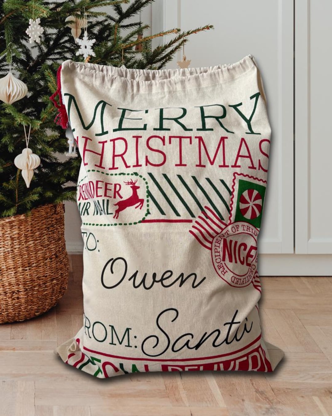 Personalized Santa Sack, Jumbo Santa Bag, Large Santa Sack, Christmas ...