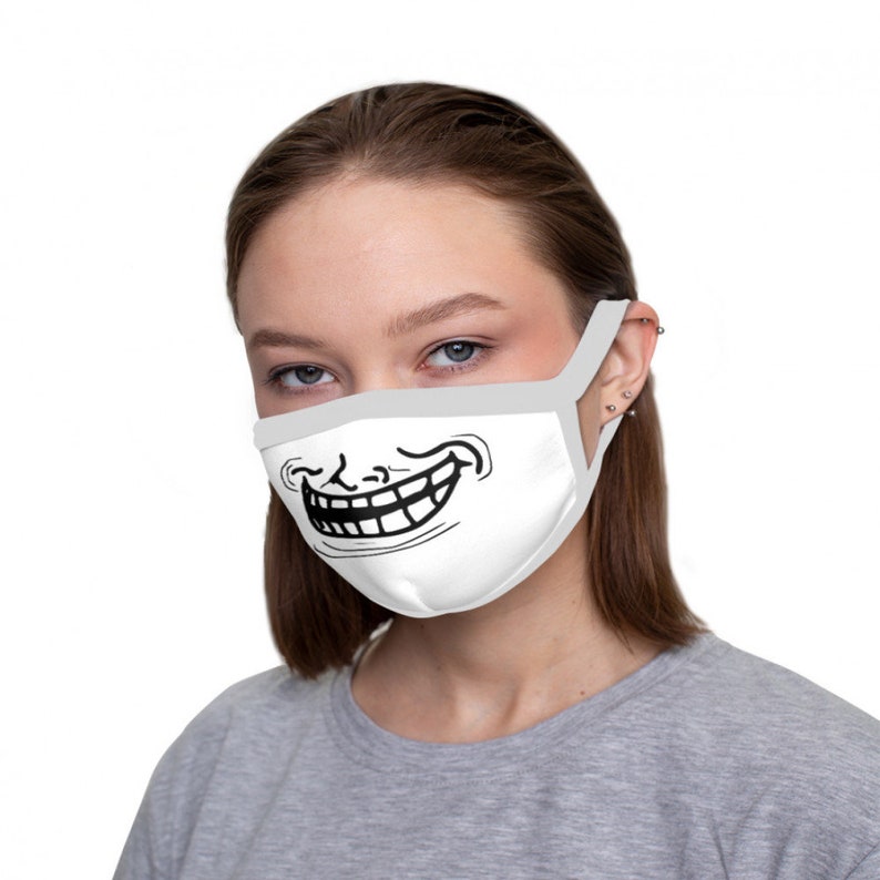Troll Face Funny Fashion Mask Trollface Meme Mask 100% | Etsy