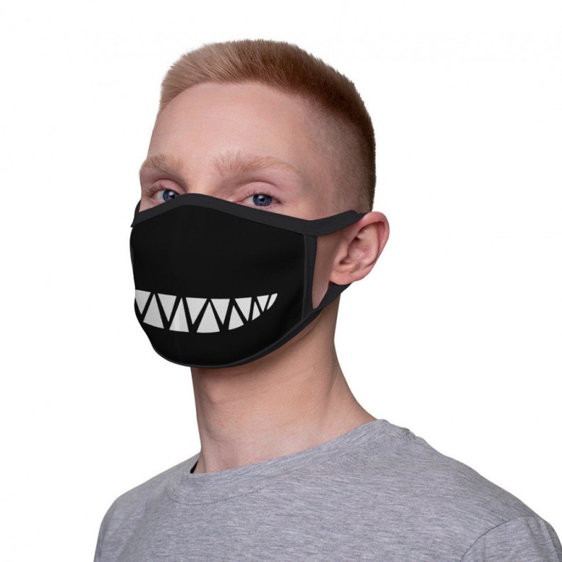 Sharp Teeth Halloween Face Mask Reusable Washable Very | Etsy