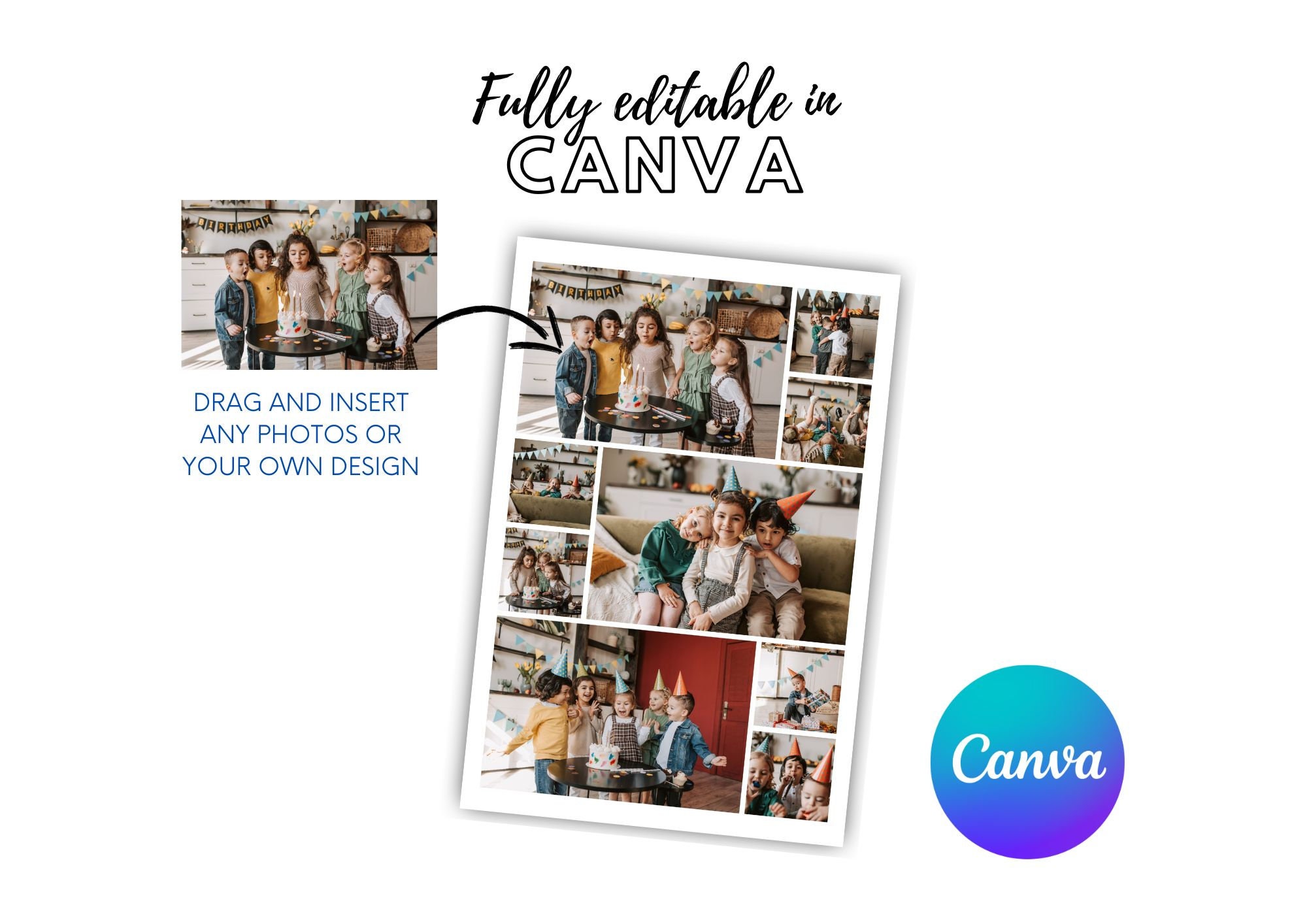 24x36 Photo Collage Canva Template - Etsy