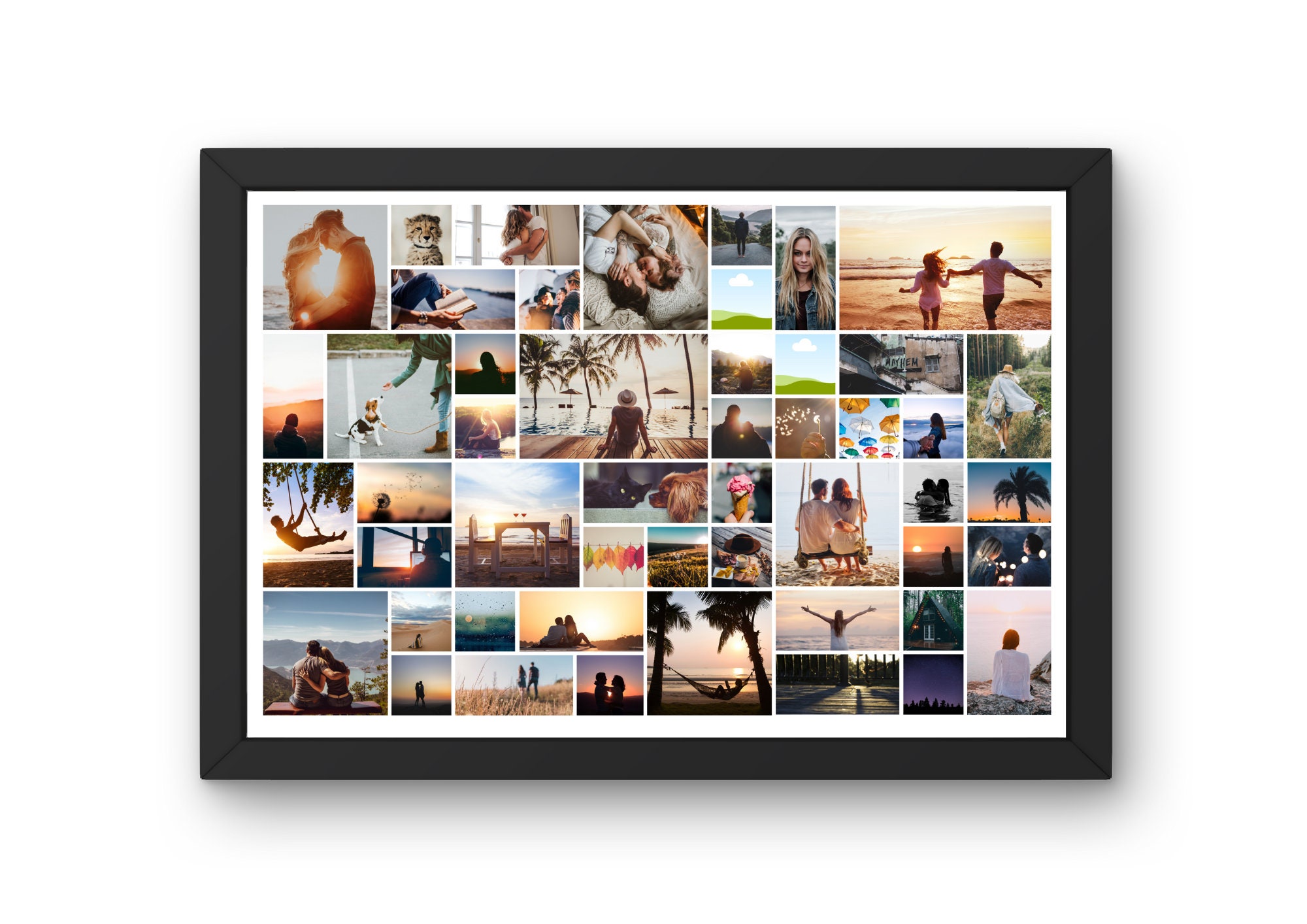 36x24 Landscape Photo Collage Canva Template for 50 Photos - Etsy