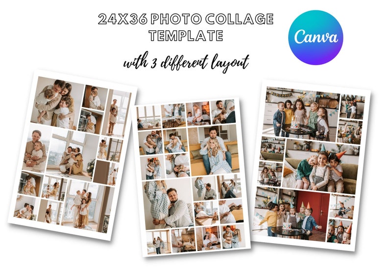 24x36 Photo Collage Canva Template - Etsy
