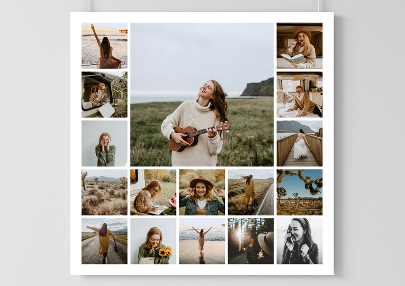 24x24 Square Collage Canva Template-100% Editable - Etsy