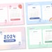 2024 Calendar Simple Cute Pastel Color Editable Printable - Etsy