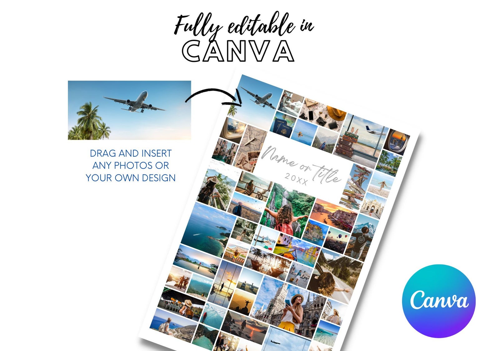 24x36 Photo Collage Canva Template for 50 Photos - Etsy