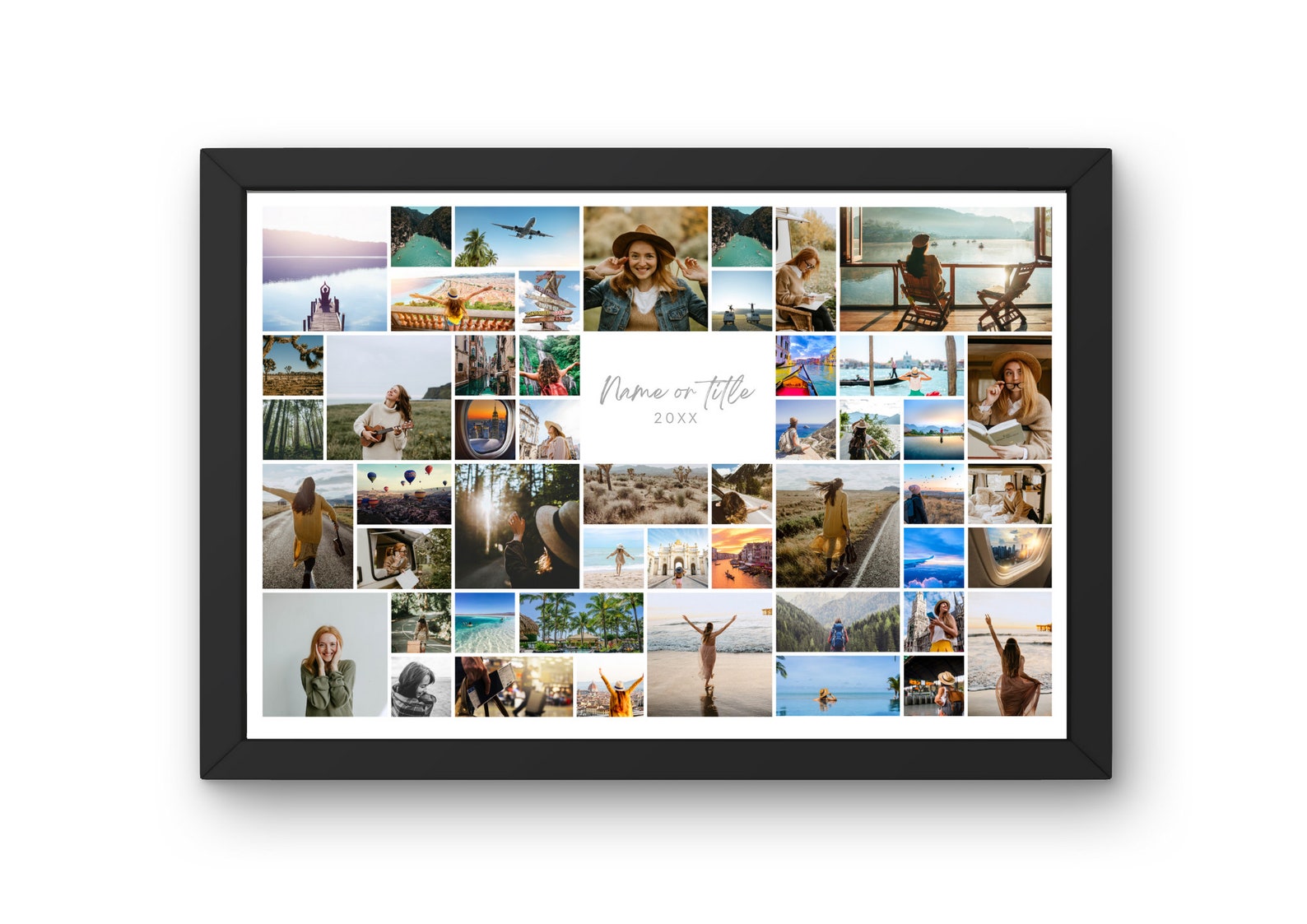 36x24 Landscape Photo Collage Canva Template for 50 Photos - Etsy