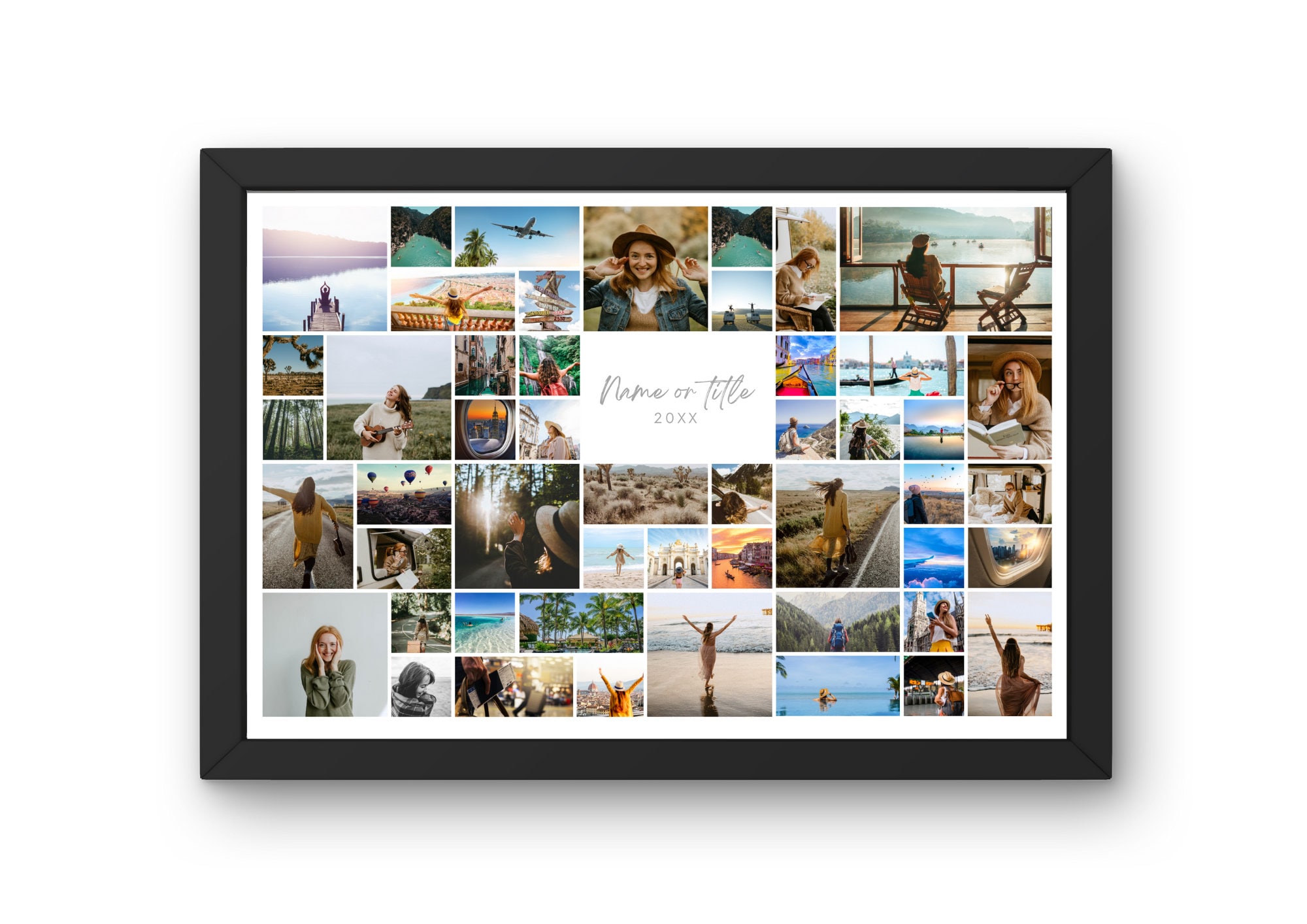 36x24 Landscape Photo Collage Canva Template for 50 Photos - Etsy