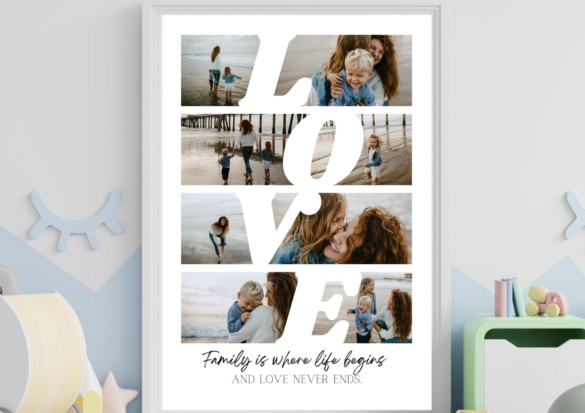 LOVE Photo Collage Template: Personalized Wall Art, Canva Design ...