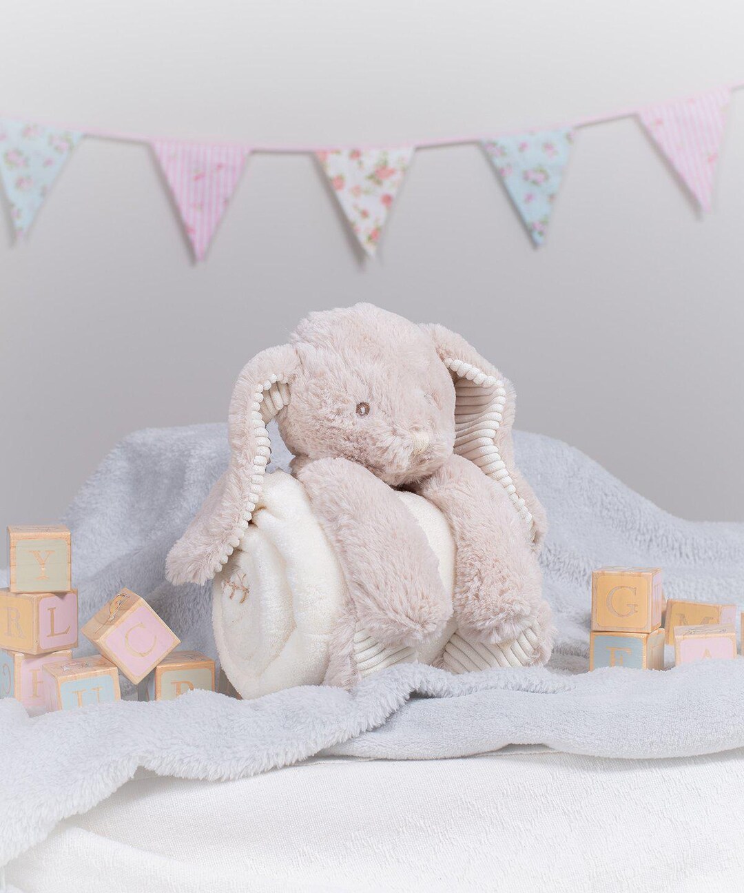 Personalised Custom Mumbles Bunny With Blanket Soft Toy - Etsy