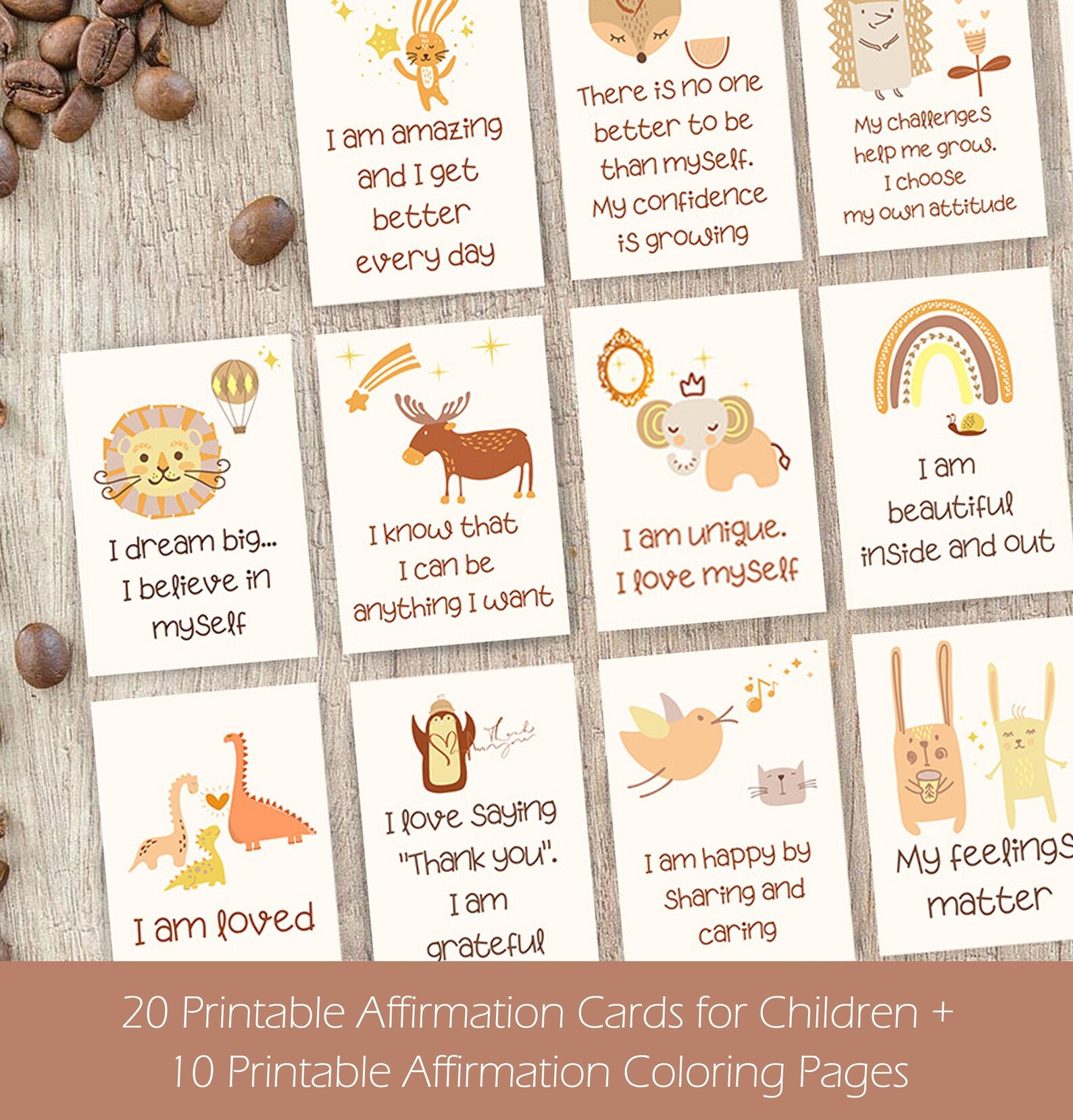 Printable Affirmation Cards for Kids + 10 Affirmation Coloring Pages ...