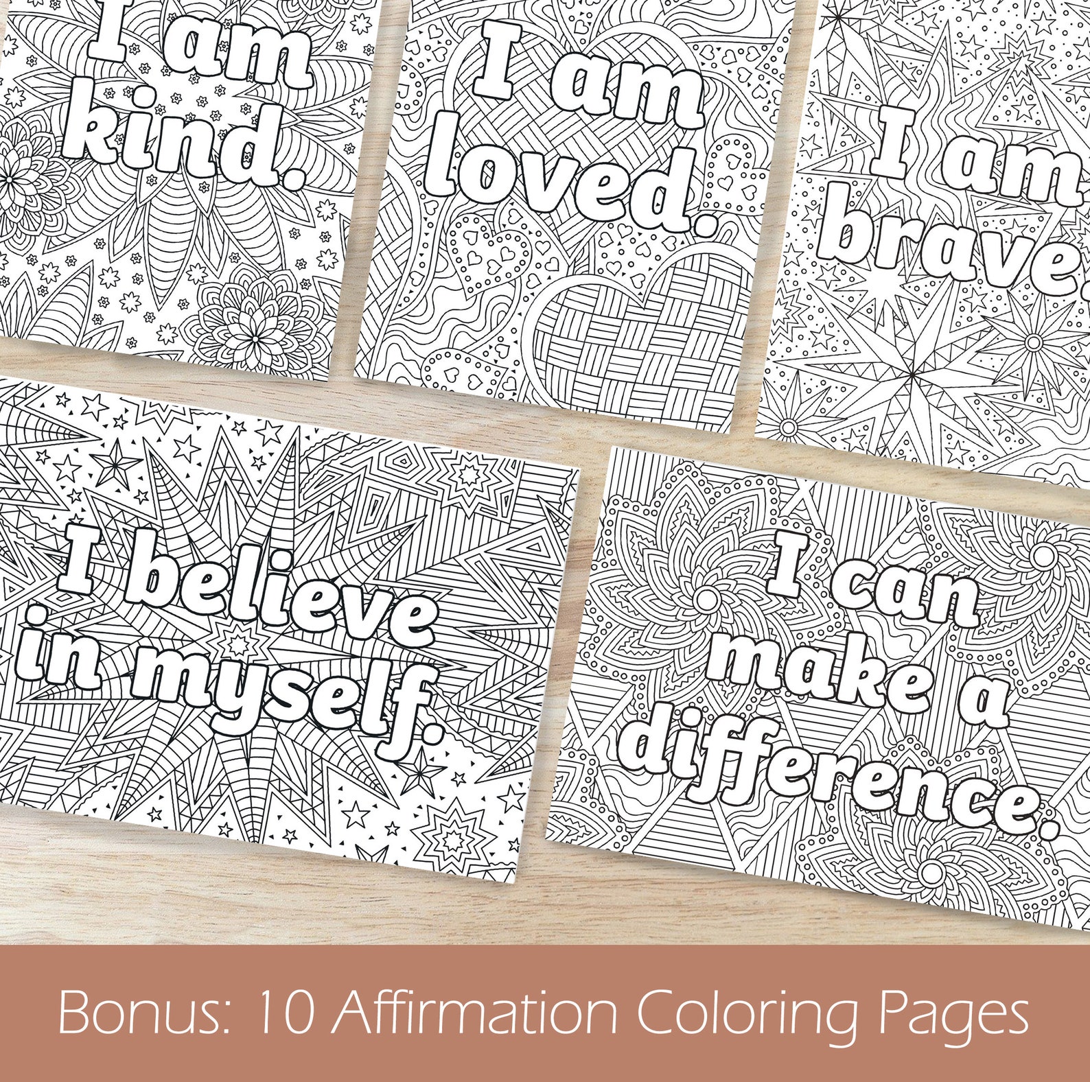 Printable Affirmation Cards for Kids + 10 Affirmation Coloring Pages ...