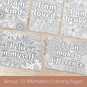 Printable Affirmation Cards for Kids + 10 Affirmation Coloring Pages ...