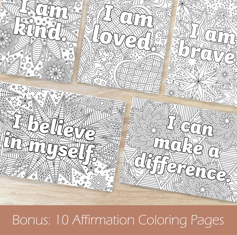 Printable Affirmation Cards for Kids + 10 Affirmation Coloring Pages ...