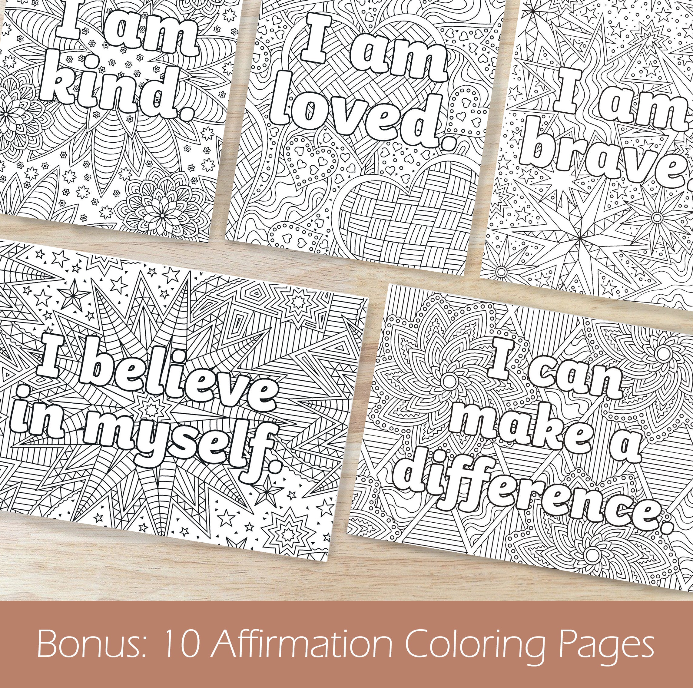 Printable Affirmation Cards for Kids + 10 Affirmation Coloring Pages ...