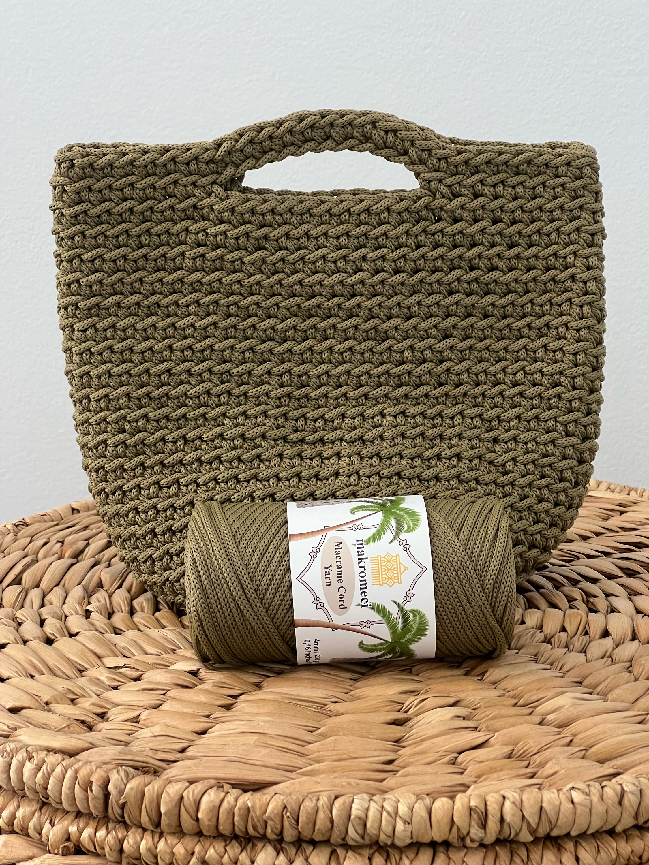 4mm Polyester Macrame Cord: Crochet Bag Yarn, 180 Ft - Etsy