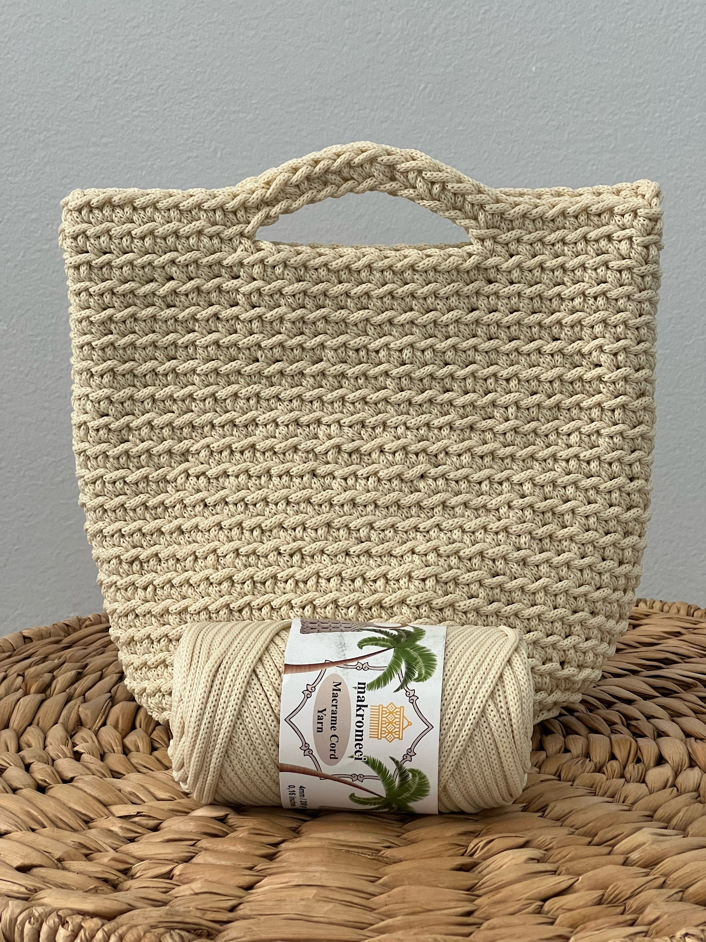 4mm Polyester Macrame Cord: Crochet Bag Yarn, 180 Ft - Etsy