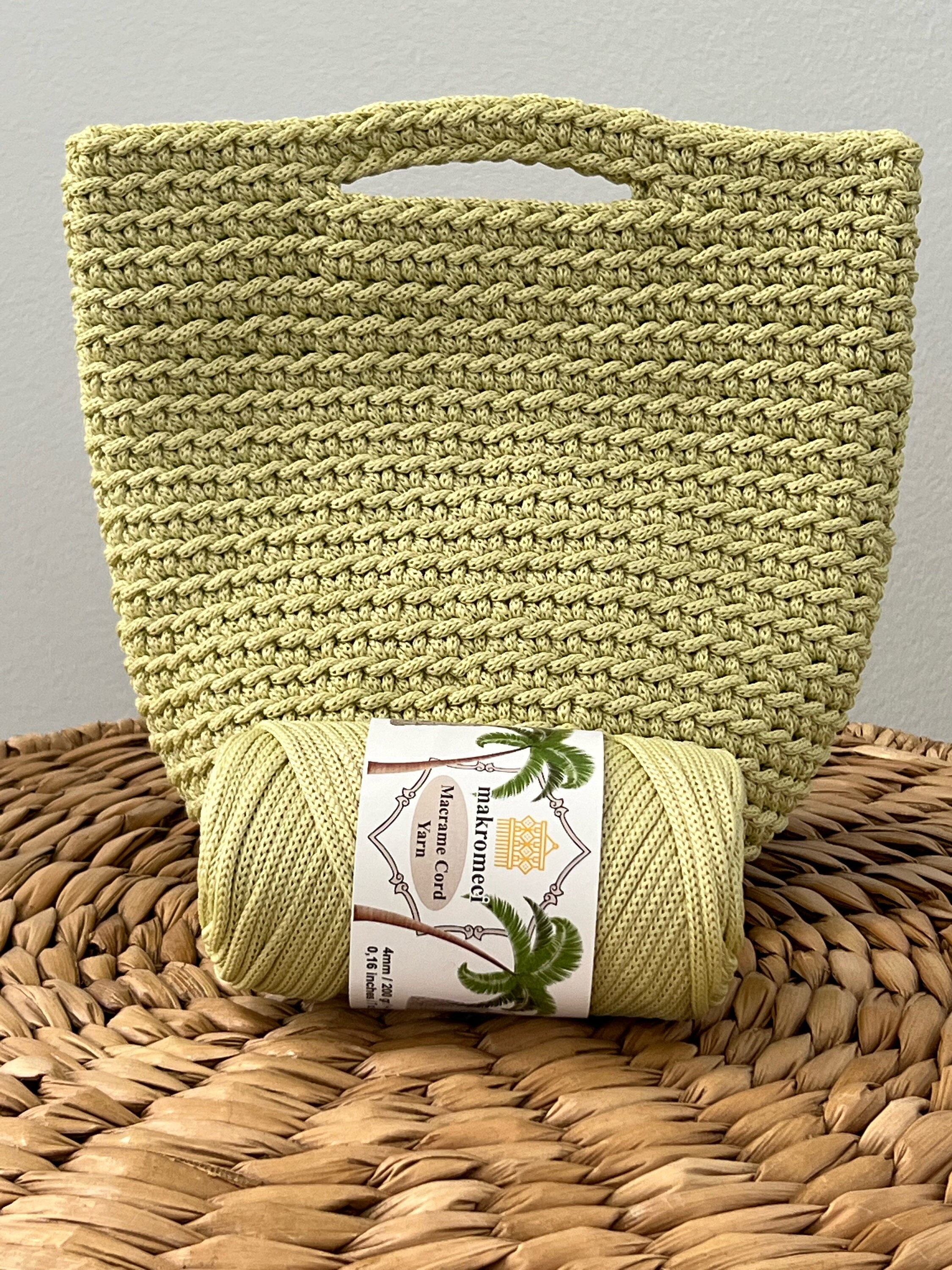 4mm Polyester Macrame Cord: Crochet Bag Yarn, 180 Ft - Etsy