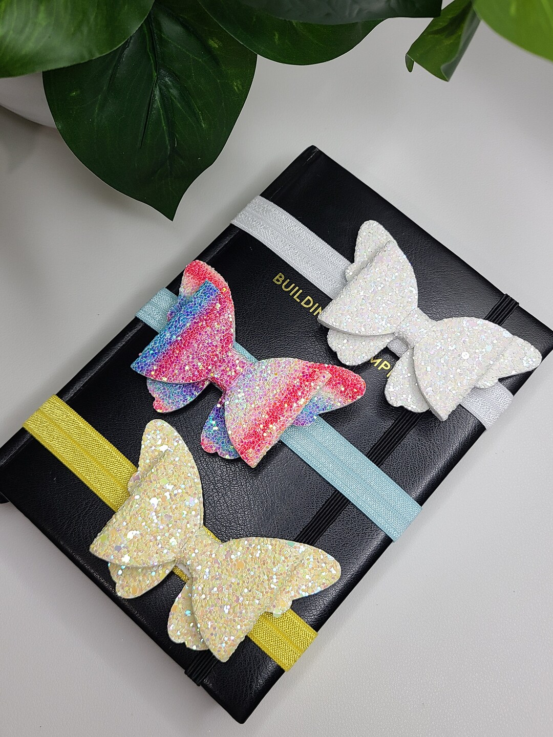 Butterfly Bow Planner Band Glitter Planner Band, Planner Belt, Bookmark ...
