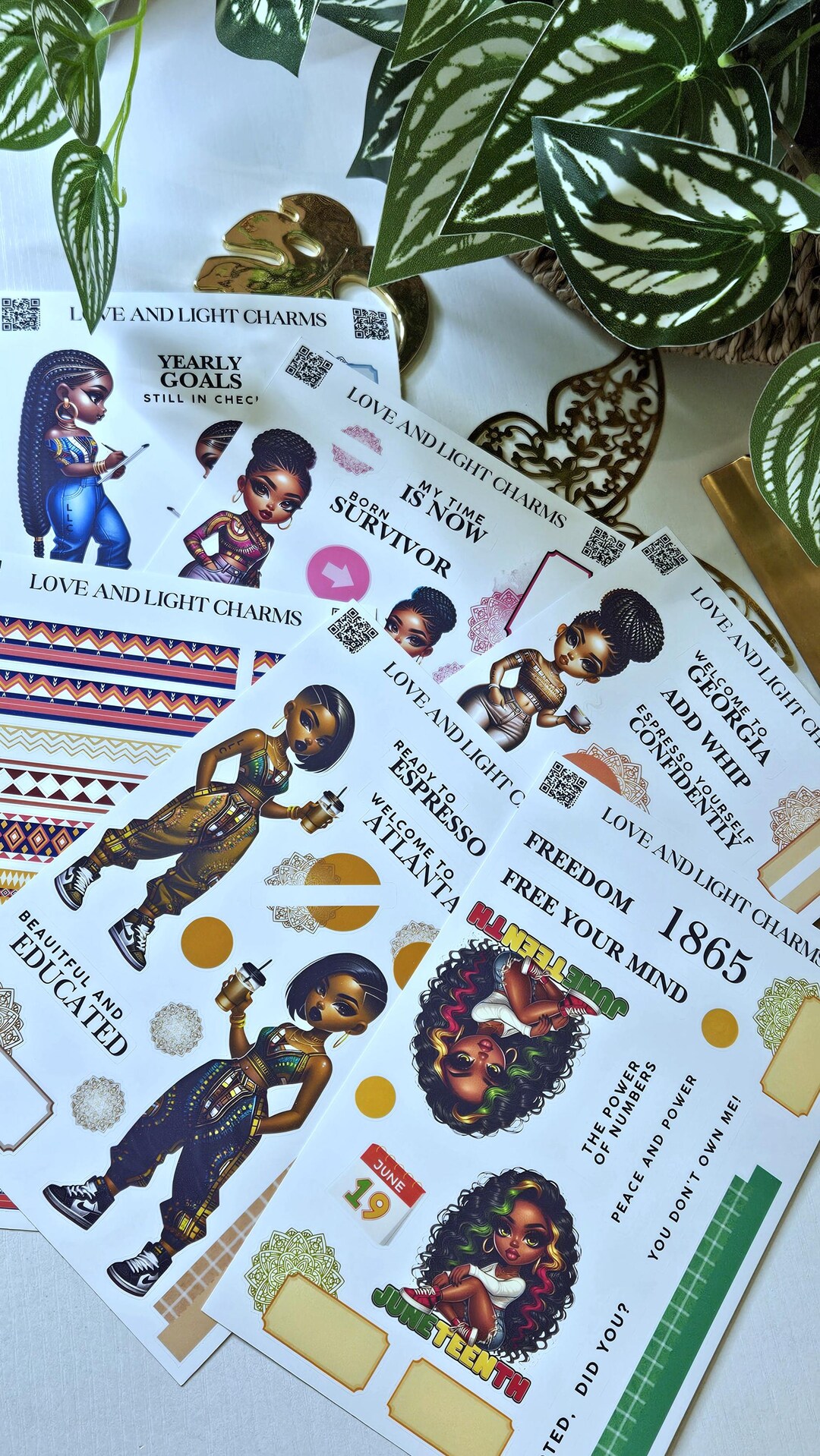 Juneteenth Doll and Deco - Journal and Planner Sticker Kit - Etsy