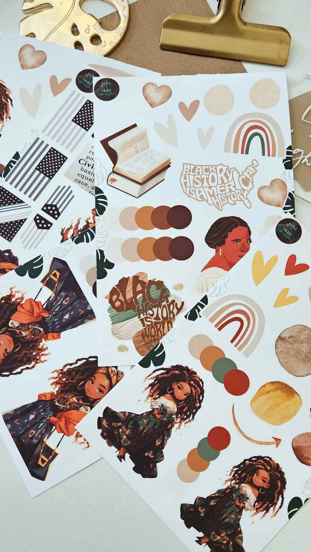 Boho Black History Planner Stickers – Culture Doll Sticker Collection ...