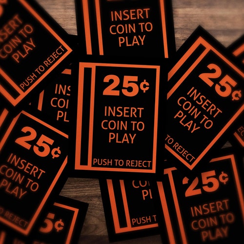Retro Pinball Arcade Coin Slot Sticker Decal Insert Coin - Etsy
