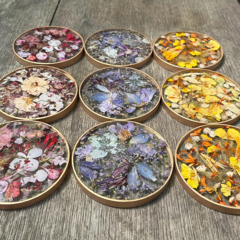 Resin Coasters Dried Floral - Etsy UK