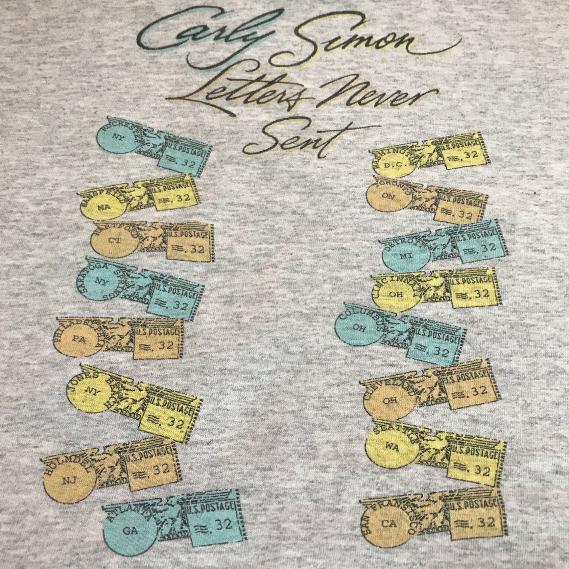 Rare Vintage 90s 1995 Carly Simon Letters Never Sent Tour Promo Tee ...