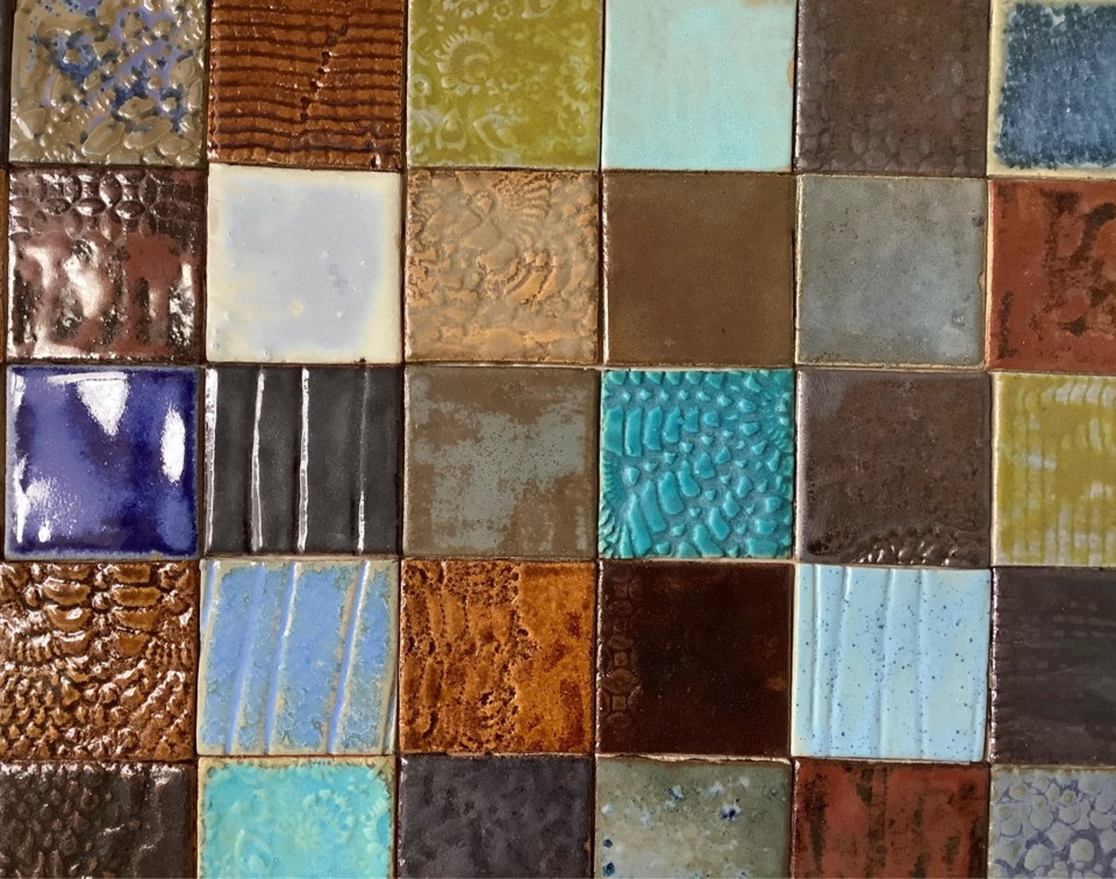 Tile Set Colorful Mixture, Handmade Ceramic Tiles, Color Tiles ...