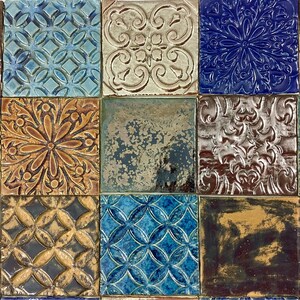 A Set of " Baroque"tiles,backsplash, Hand-made Ceramic Tiles, Hand ...