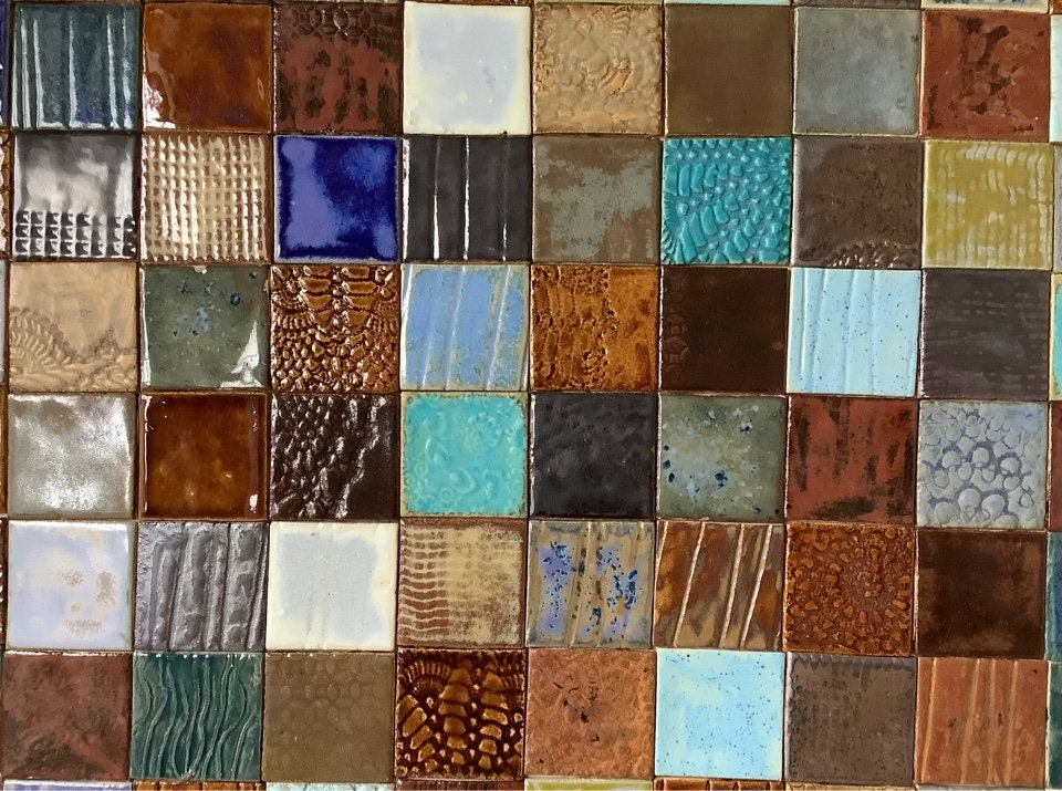 Tile Set Colorful Mixture, Handmade Ceramic Tiles, Color Tiles ...