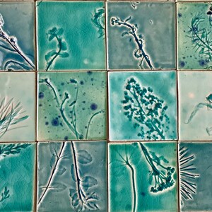 Tile Set 'spring Garden', Handmade Ceramic Tiles, Hand-painted Bathroom ...