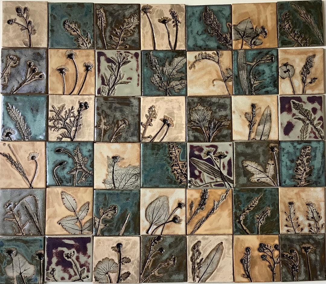 Tiles Set "garden in the Afternoon",handmade Ceramic Tiles,diffrent ...