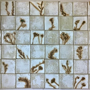 Tiles Set "porcelain Flowers",handmade Ceramic Tiles,handmade Tiles ...
