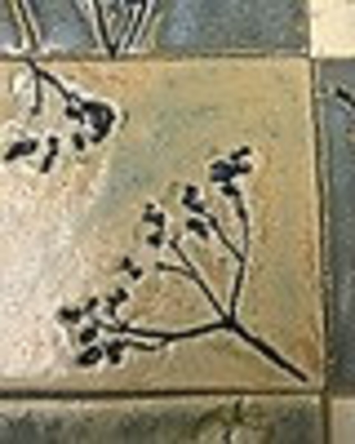 Tiles Set "secret Garden V,handmade Ceramic Tiles,pale Blue and Deep ...