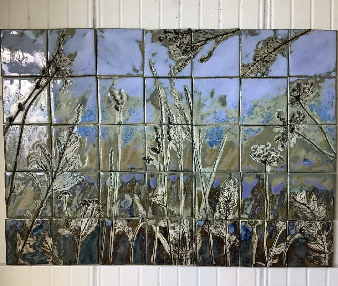 Tile Set the Summer Meadow Iv,hand-made Ceramic Tiles,hand-painted ...