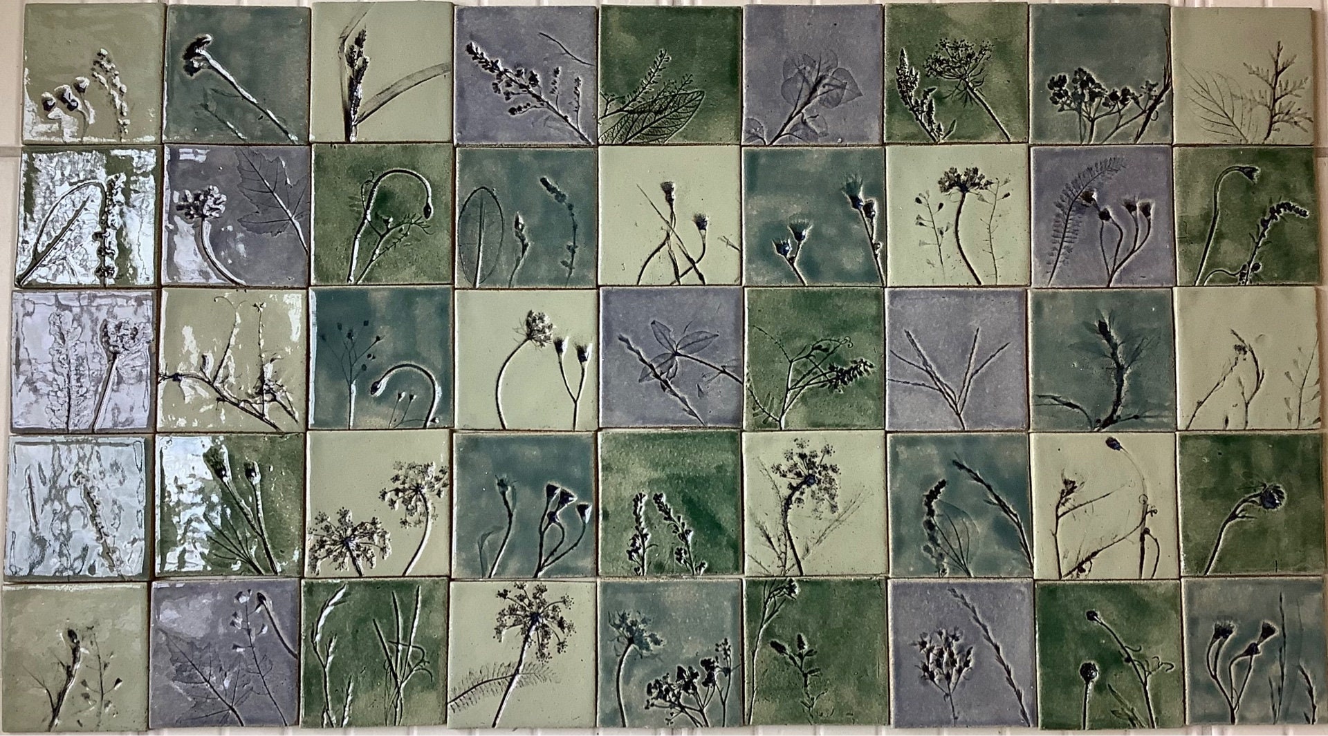 Tile Set garden at Dusk Handmade Ceramic - Etsy
