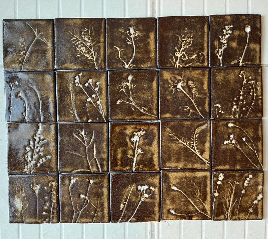 Tile Set "meadow at Night Iii", Tile Set, Handmade Ceramic Tiles ...