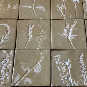 Tile Set “meadow at Dawn”, Tile Set, Handmade Ceramic Tiles, Natural ...