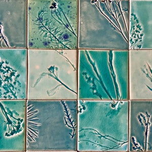 Tile Set 'spring Garden', Handmade Ceramic Tiles, Hand-painted Bathroom ...
