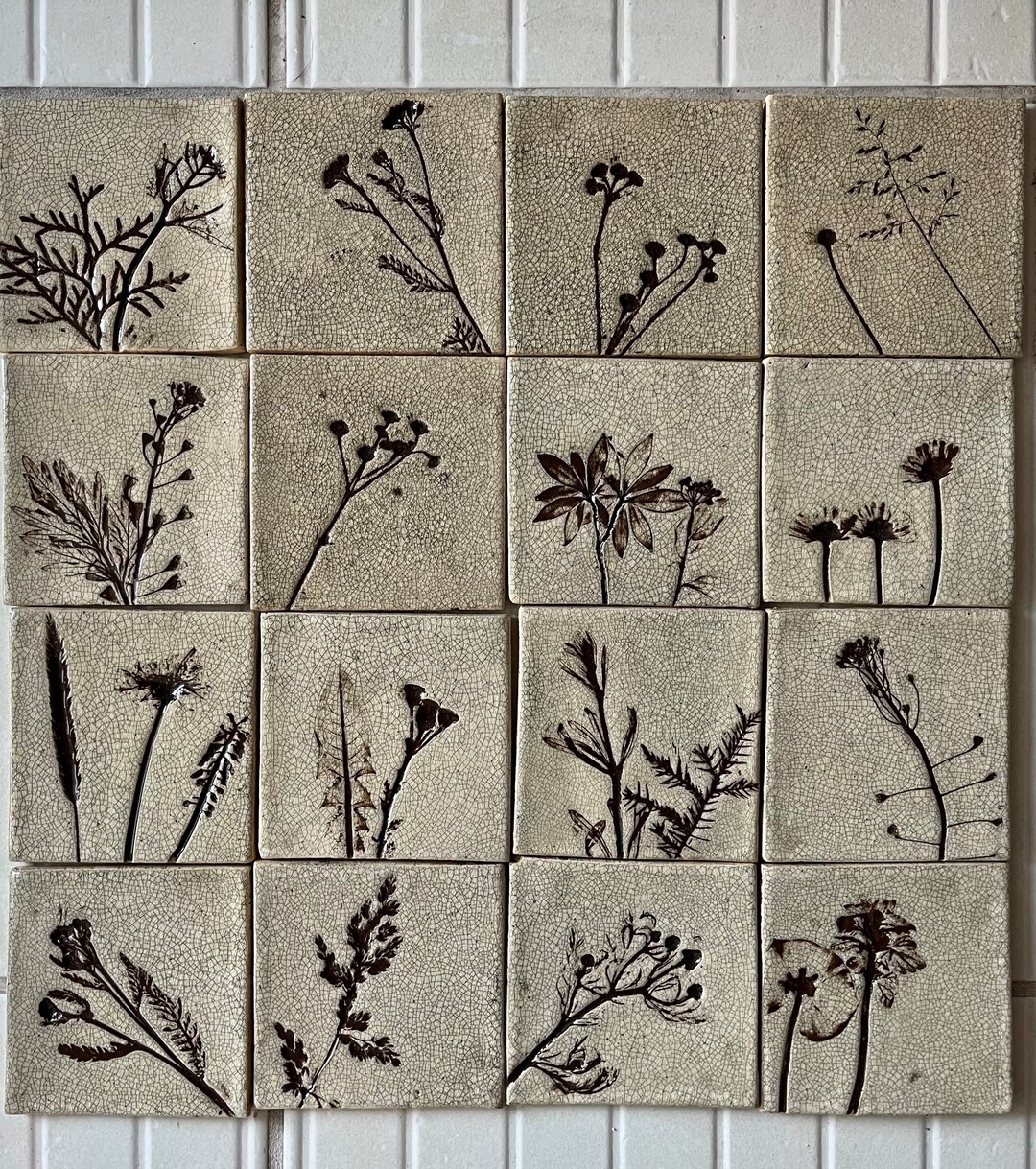 Tiles Set "from a Country Cottage",handmade Ceramic Tiles,natural Clay ...