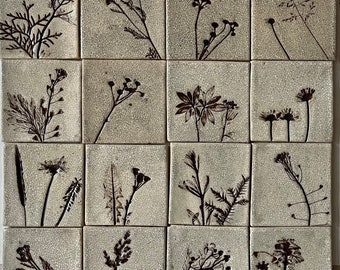 READY TO SHIP, Tiles Set secret Garden 35,handmade Ceramic Tiles ...