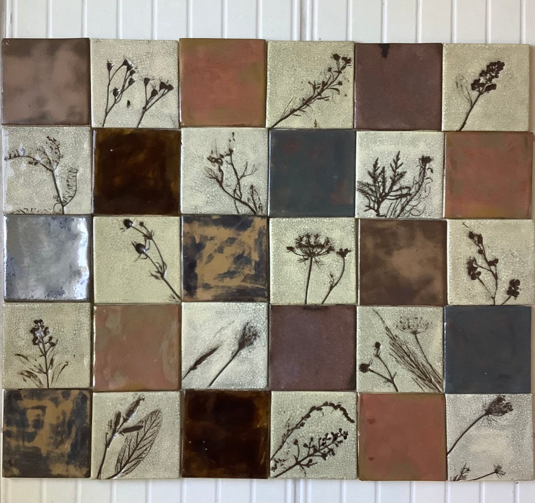Tile Set “from the Country Cottage III Bis”, Handmade Ceramic Tiles ...
