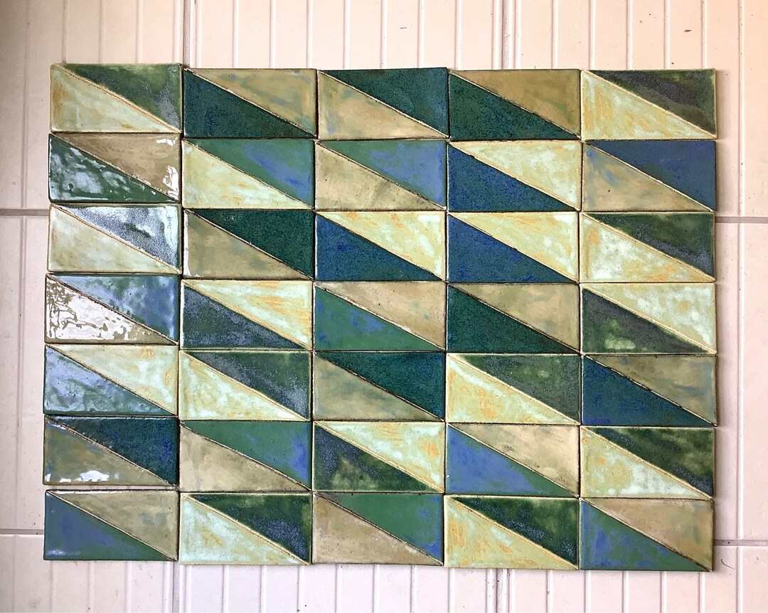 Handamde Ceramic Tiles, Backspash, Set of Tiles, Rectangular Tiles ...