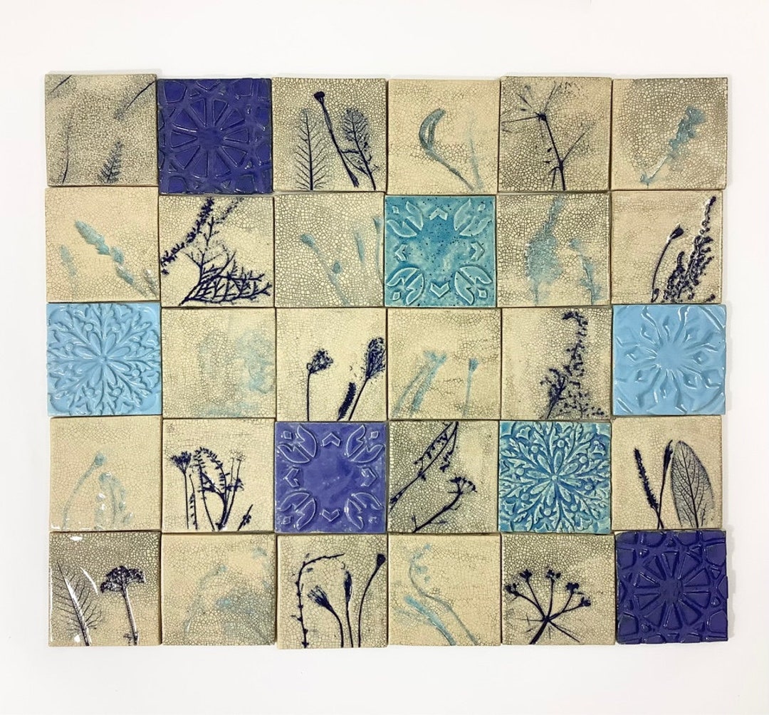 Tiles Set "from a Country Cottage V",handmade Ceramic Tiles,natural ...