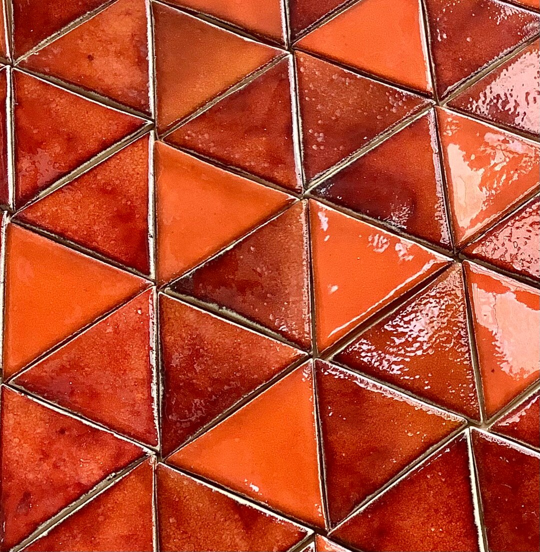 Tiles Set "volcanic Lava",handmade Ceramic Tiles,red,orange Color ...