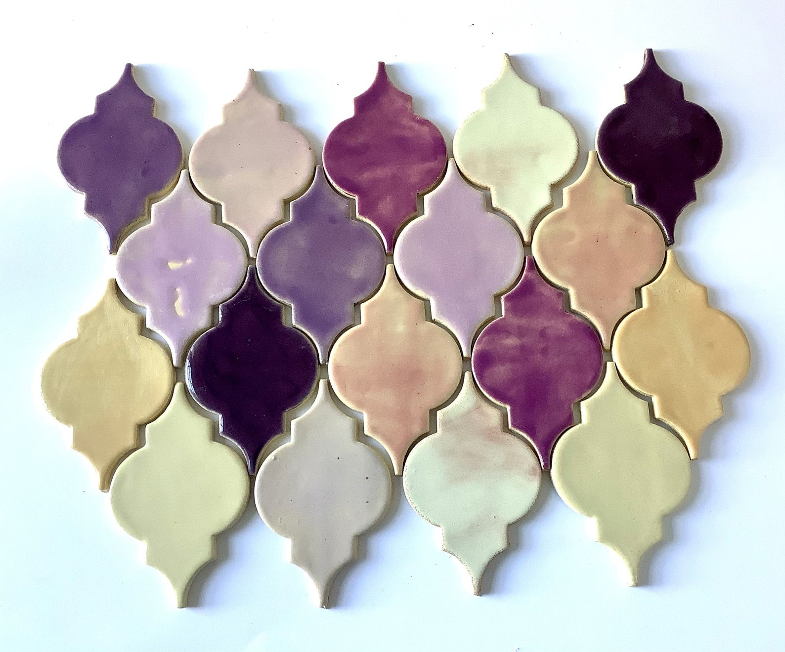 Ceramic Tiles arabesque Handmade Ceramic Tiles - Etsy